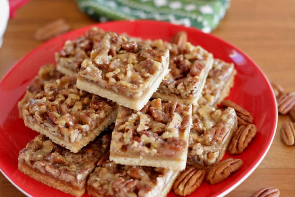 Soft & Chewy Pecan Bars - Living on Cookies