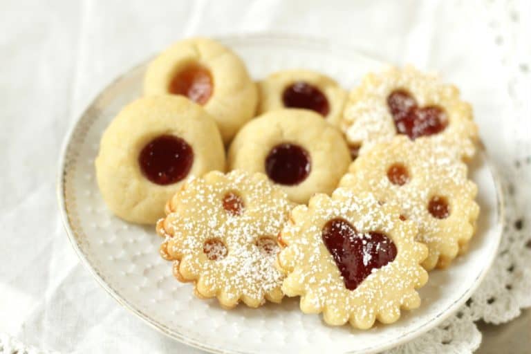 Traditional Austrian Linzer Cookies & Jam Thumbprints - Living on Cookies