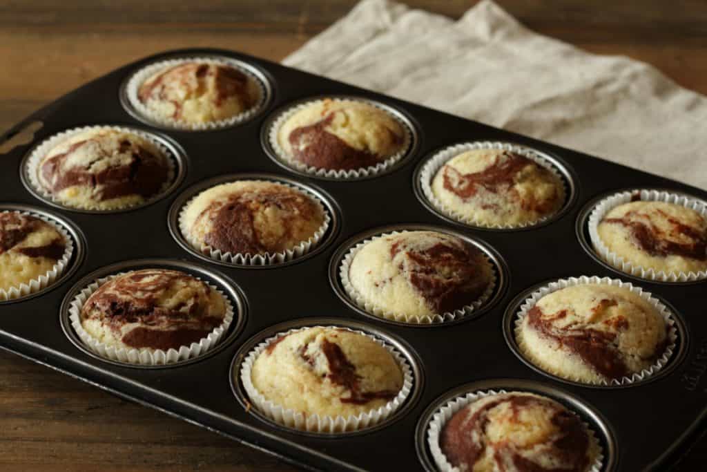 Marble Cupcakes with Marble Cream Cheese Frosting - Living on Cookies