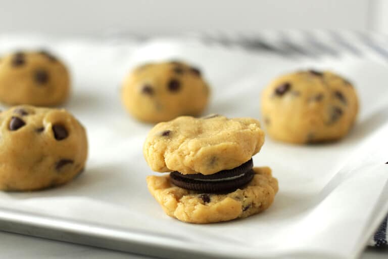Stuffed Chocolate Chip Cookies - Living on Cookies